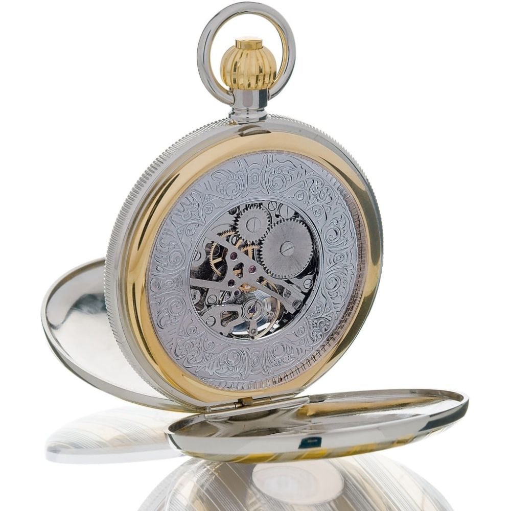 17 Jewel Mechanical Bi-Colour Double Opening Full Hunter Pocket Watch ...