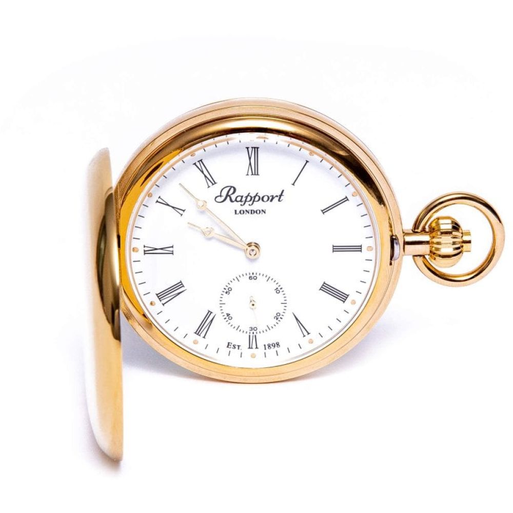 Gold Plated Double Hunter Mechanical Pocket Watch PW60 | Greenwich ...