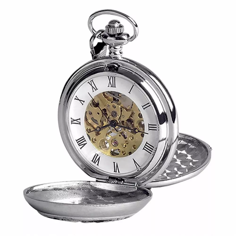 Thistle Chrome And Gold Mechanical Double Hunter Pocket Watch W1907S ...