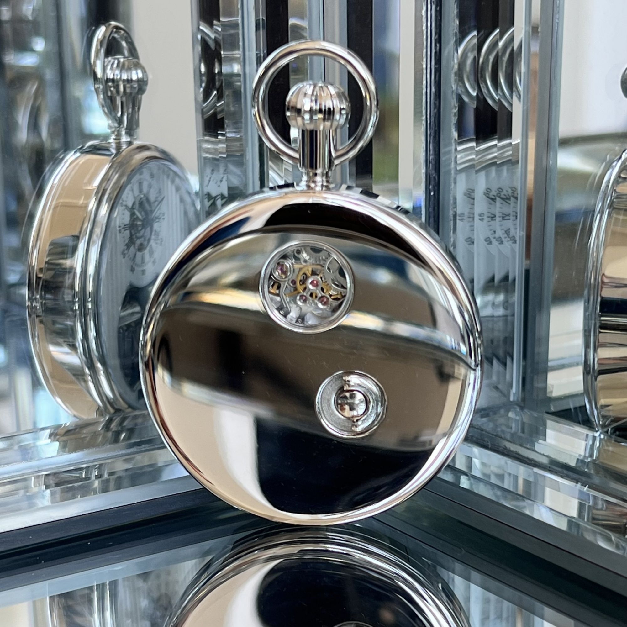 17 Jewel Chrome Mechanical Open Face Musical Pocket Watch G307CM ...